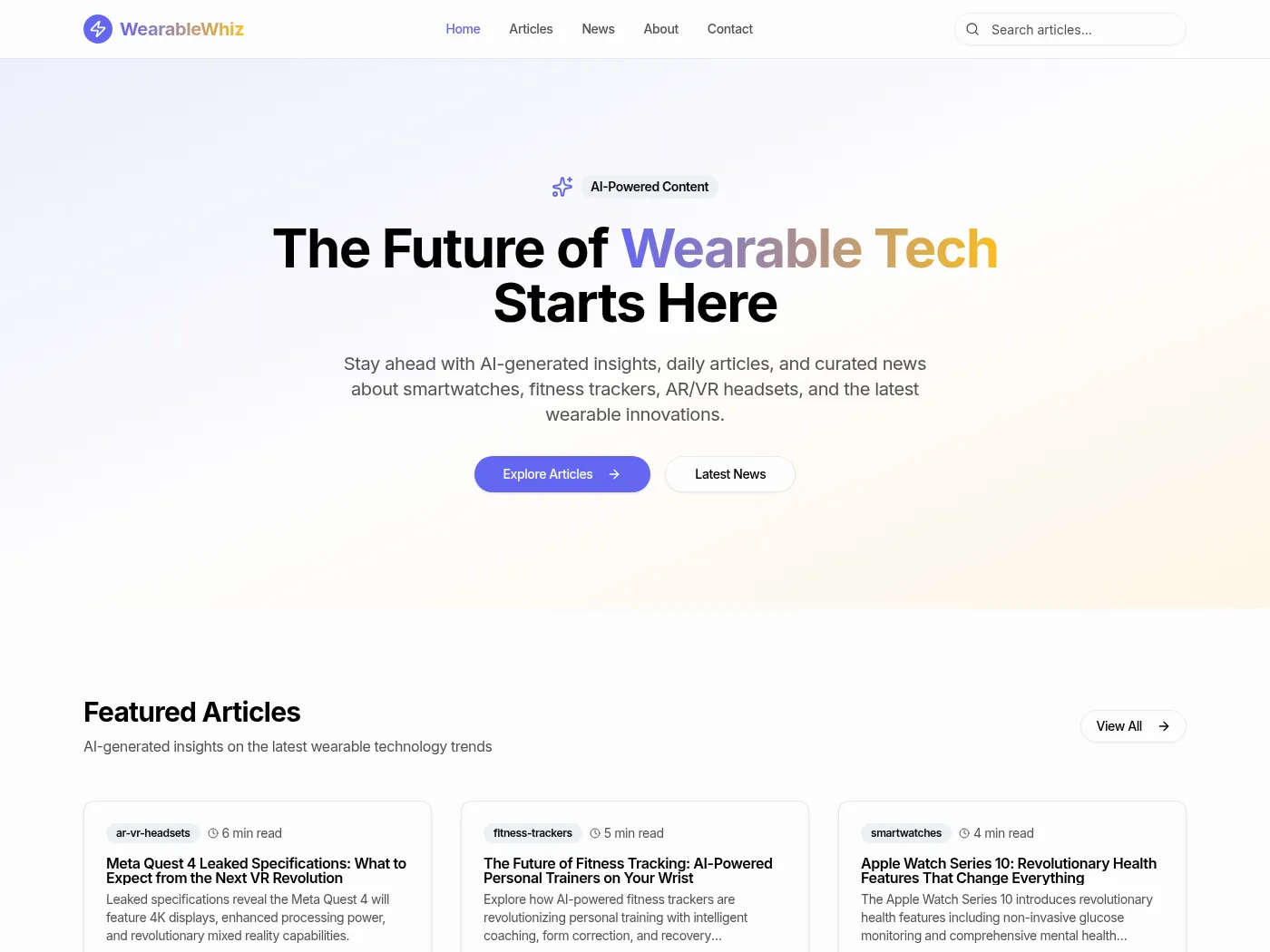 WearableWhiz AI-Powered SEO Website