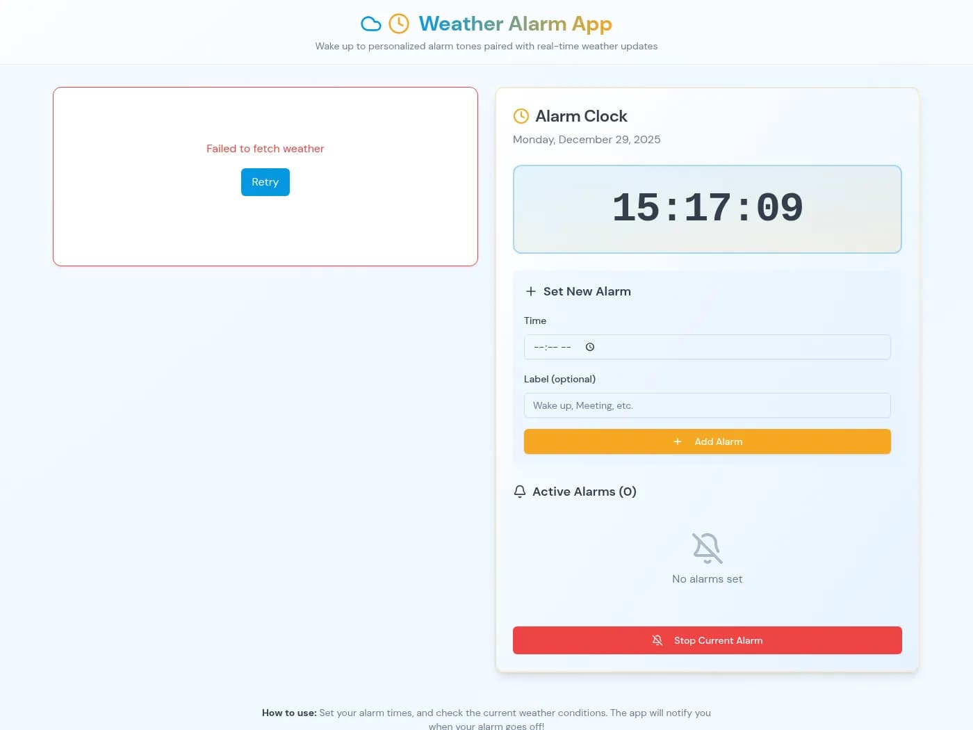 Weather Alarm App