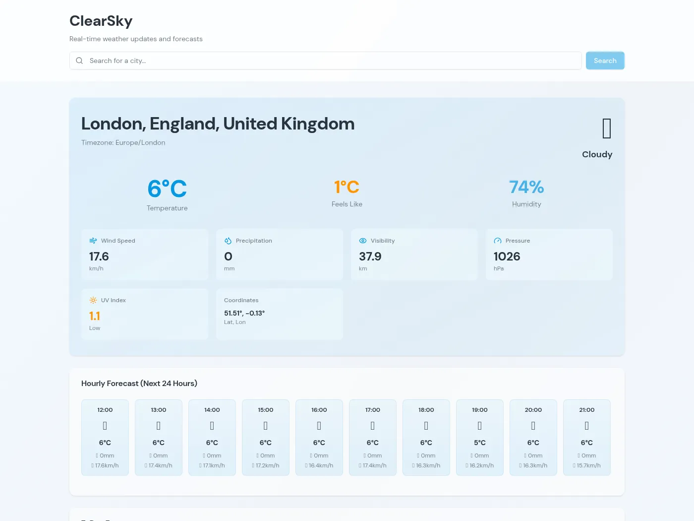 ClearSky Weather App