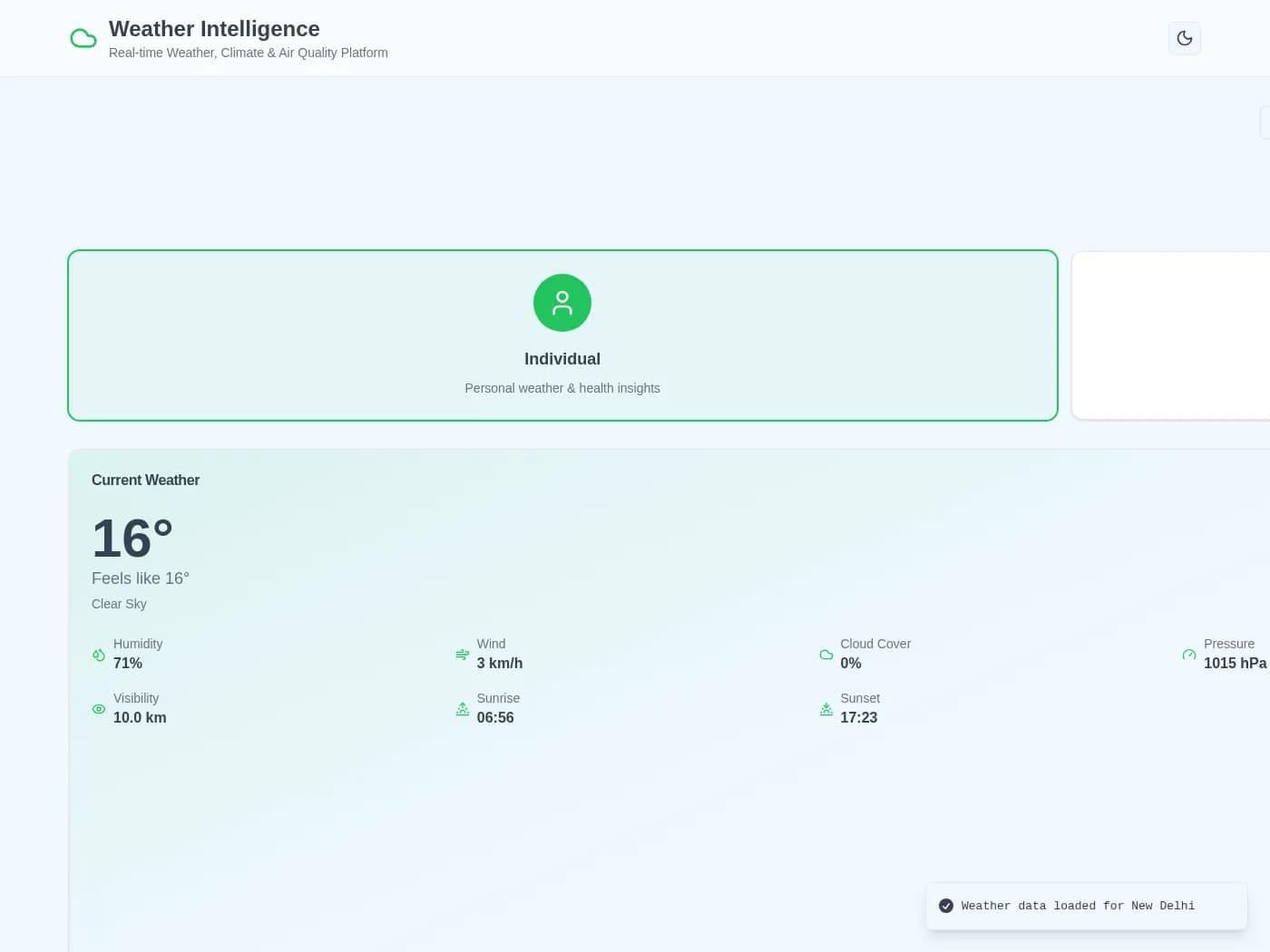 One-Stop Weather, Climate & Air Quality Intelligence Web Platform