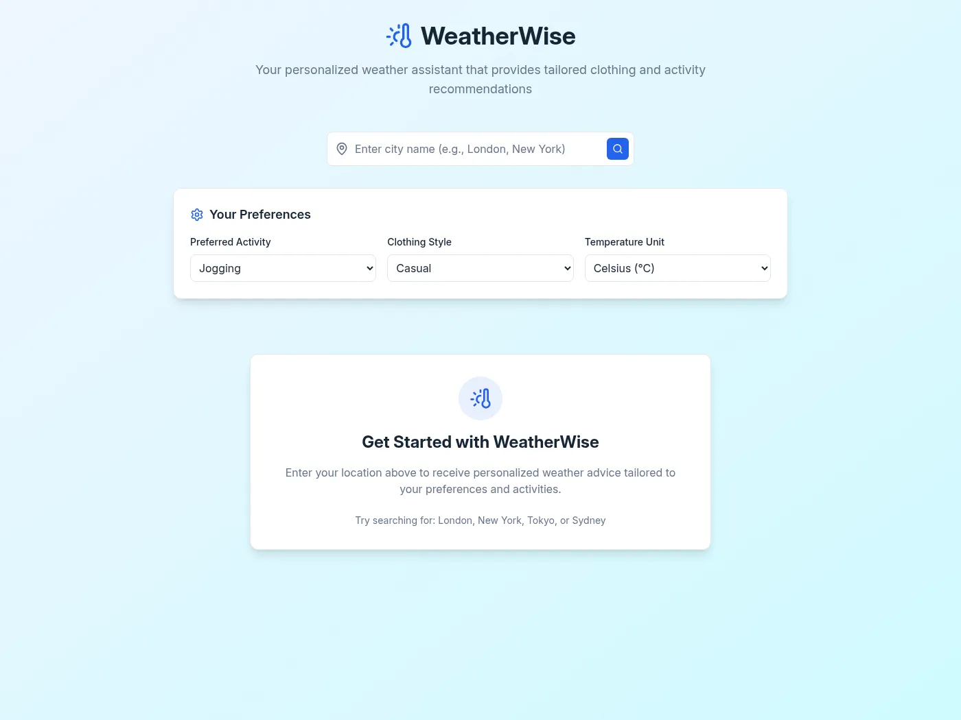 WeatherWise: Personalized Weather Advice Helper