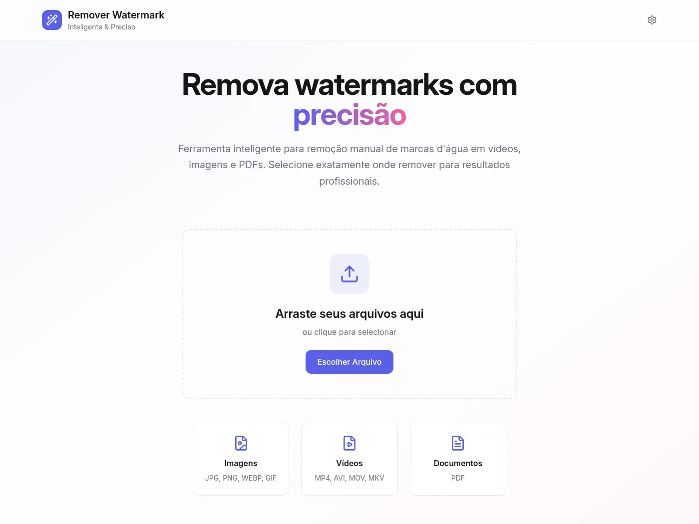 Remover de Watermark Inteligente para Vídeo e PDF