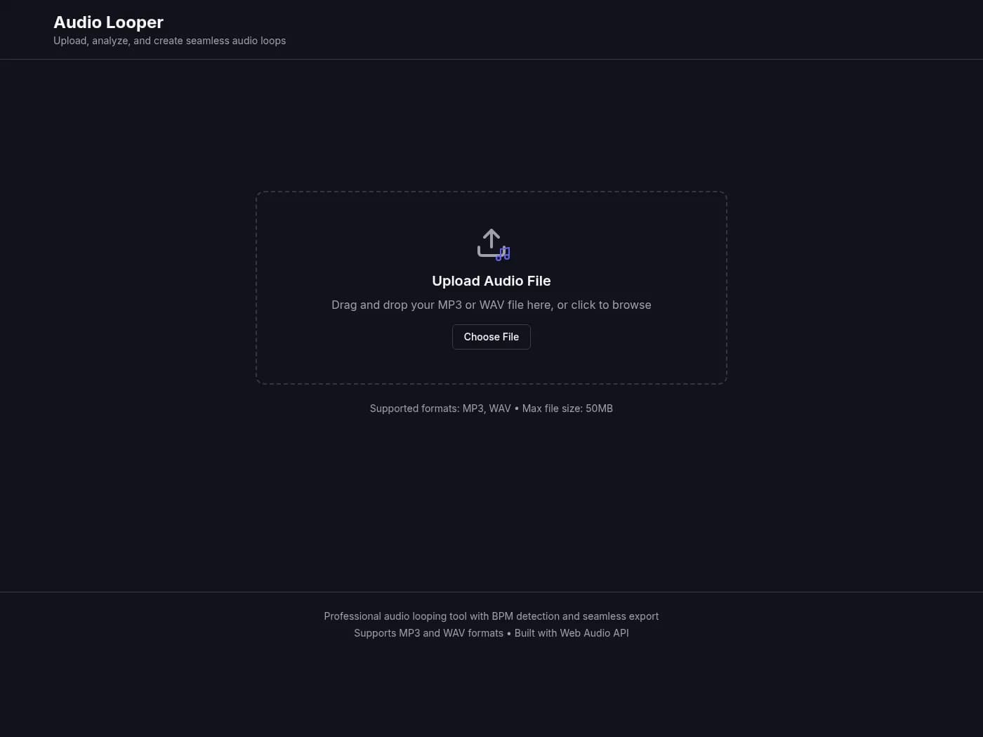 Web-Based Audio Looper & BPM Analyzer
