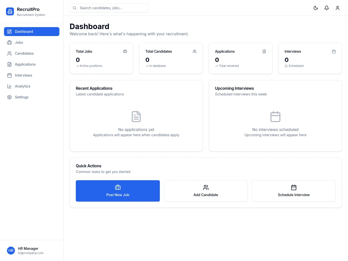 Web-Based Recruitment System with SQL Database and Theme Support