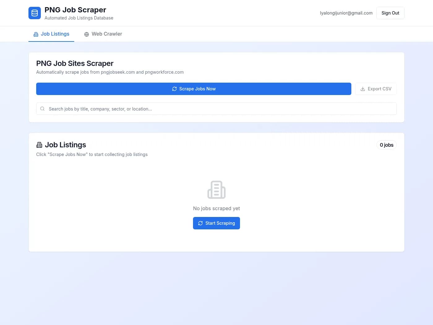 Web Crawler & Database Updater