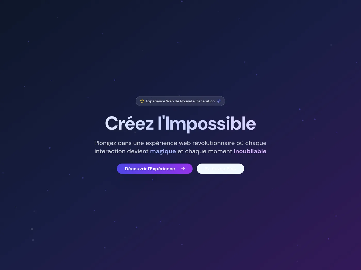 Expérience Web Interactive avec Nouveau Design et Bibliothèque Modernisée
