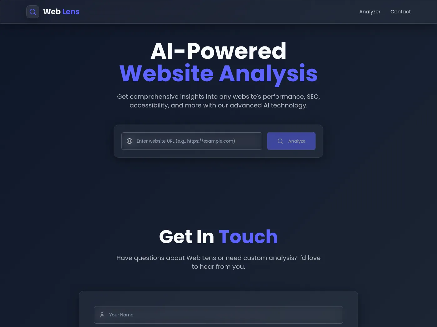 Web Lens: AI-Powered Website Analyzer