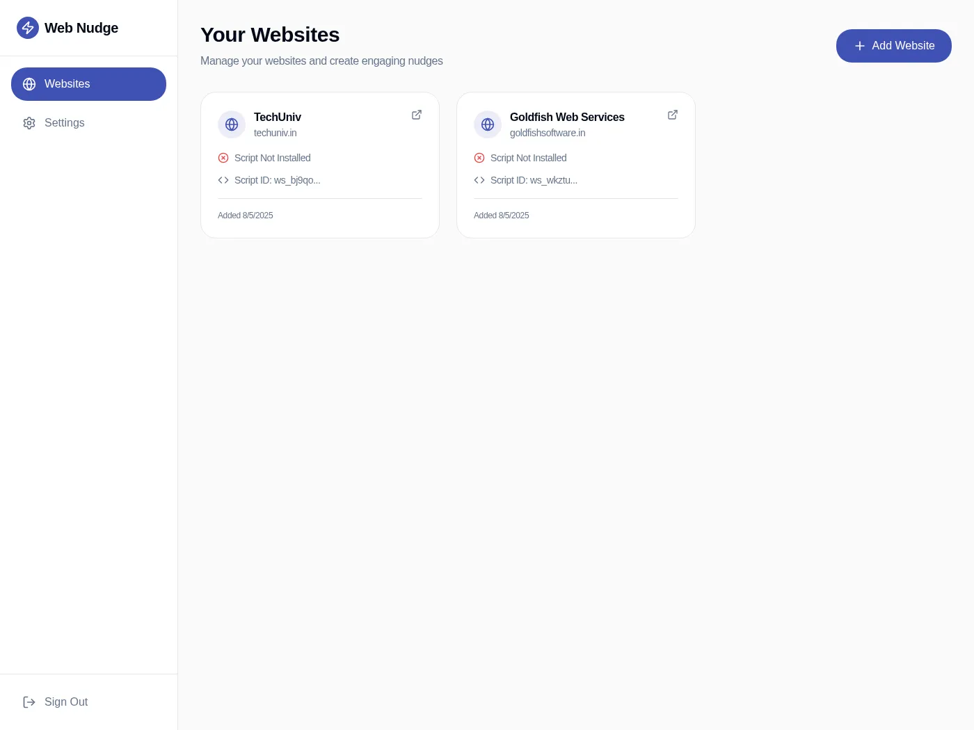 Web Nudge Platform