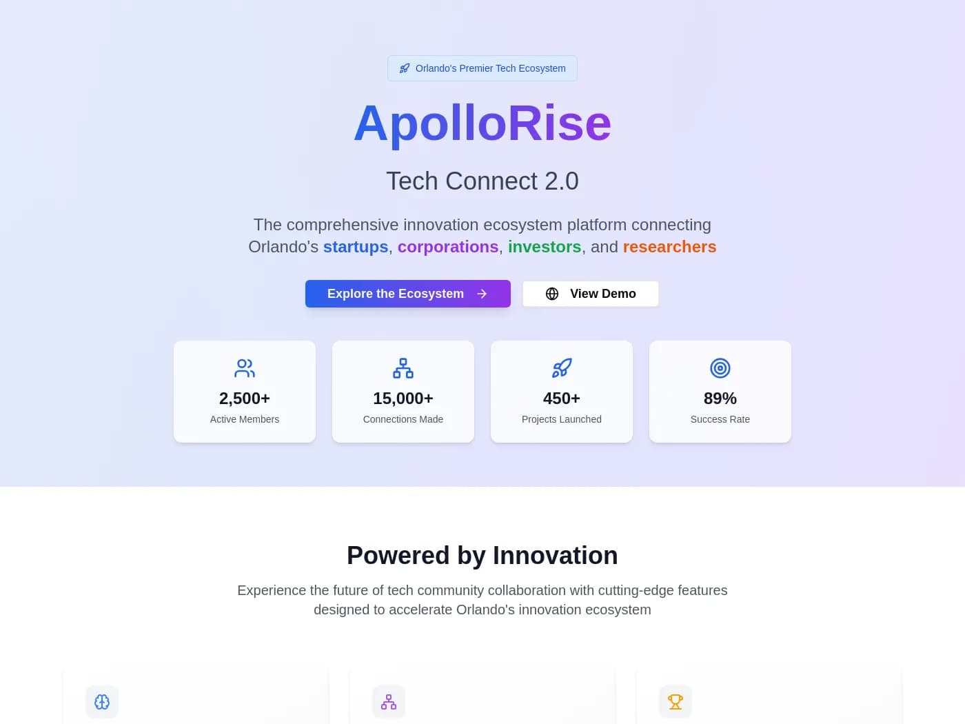 Web Prototype with Feature Map