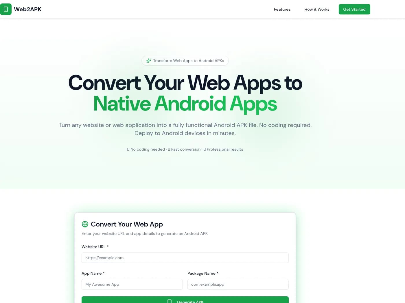 Web-to-APK App Converter