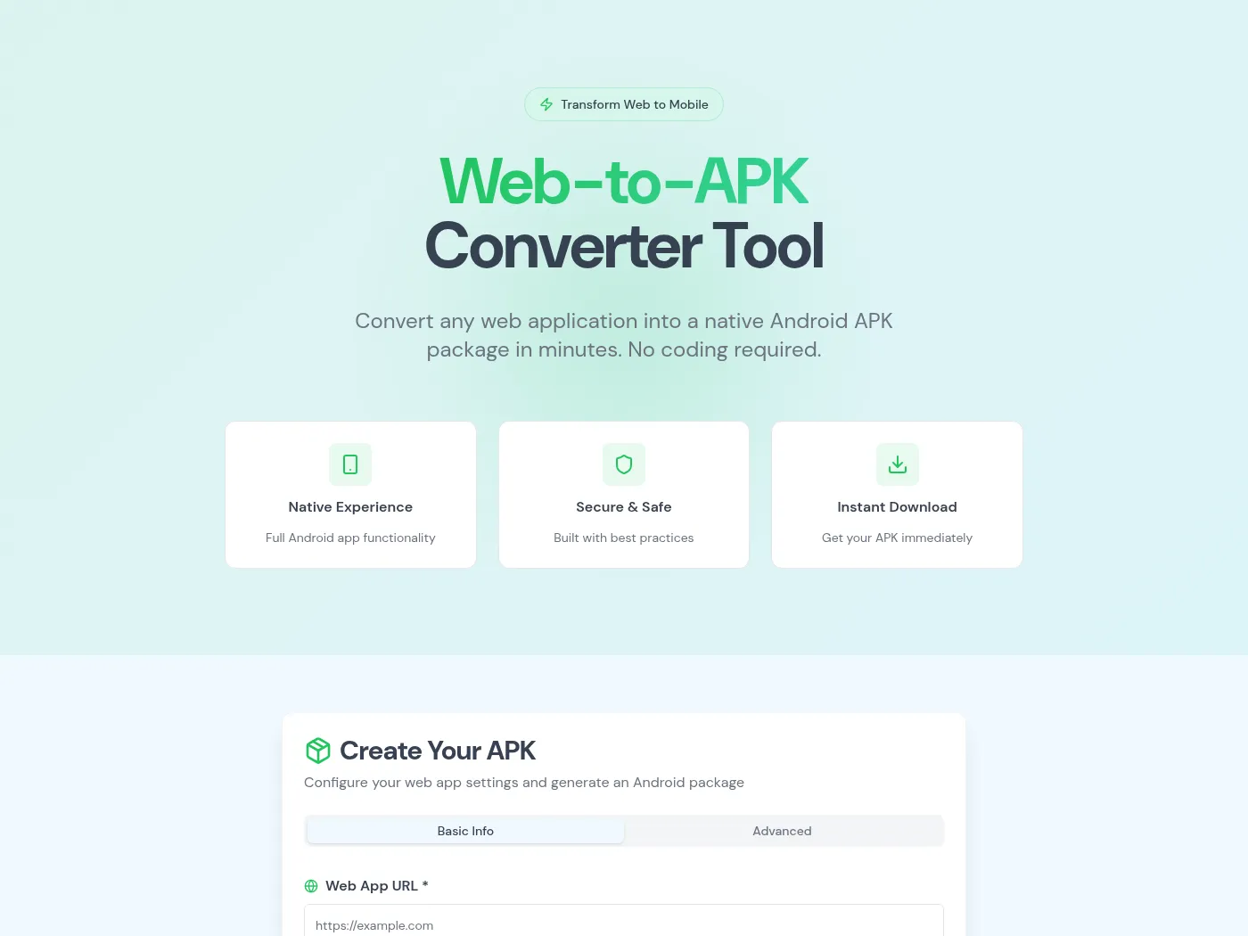 Web-to-APK Converter Tool