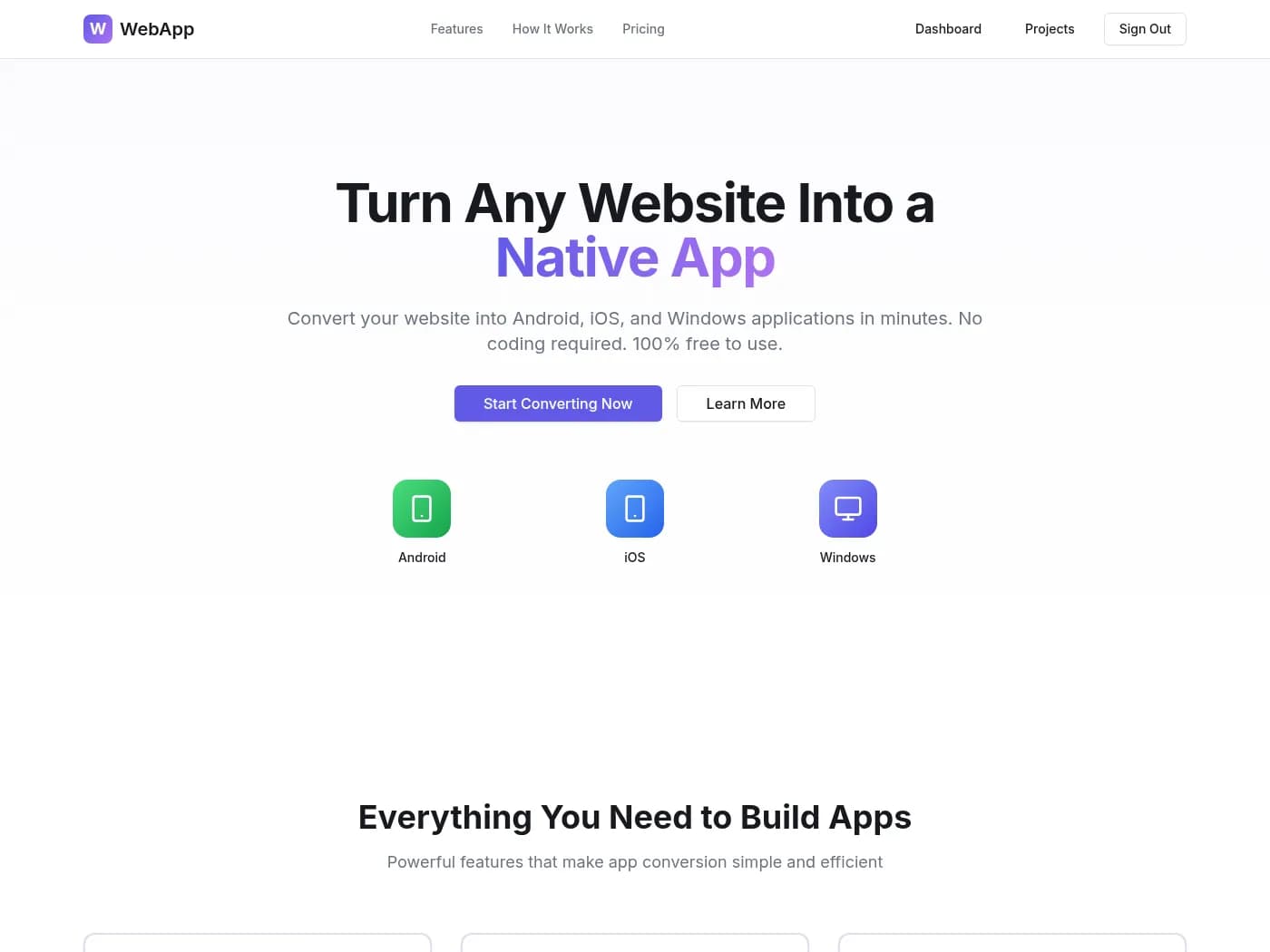WebApp: Effortless Website-to-App Converter