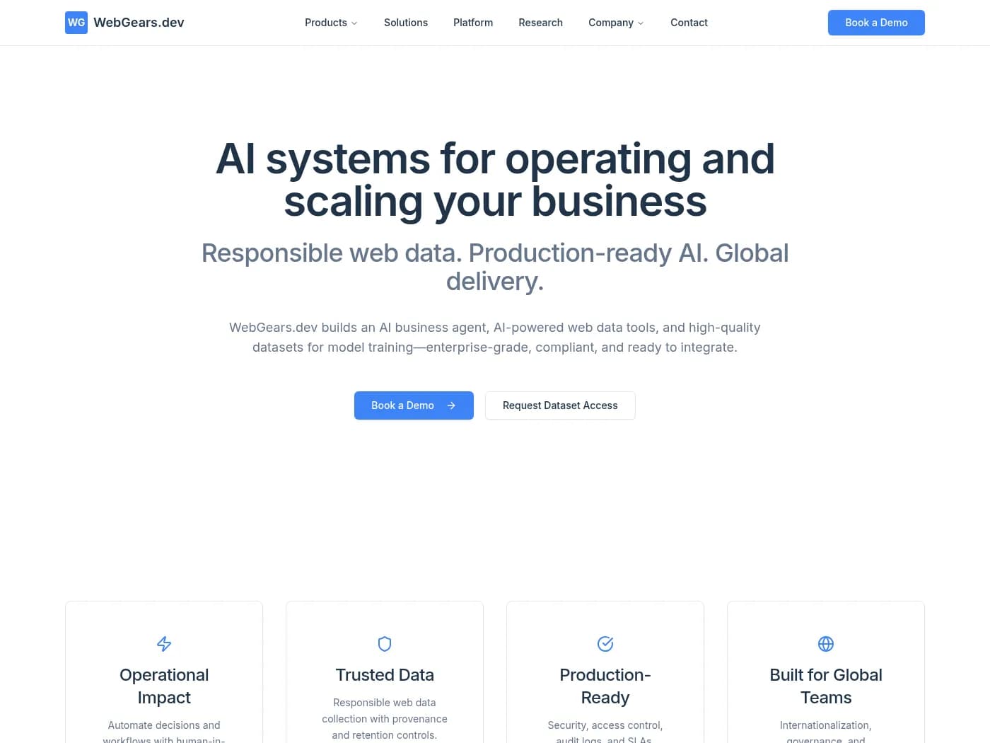 WebGears.dev Enterprise Corporate Website