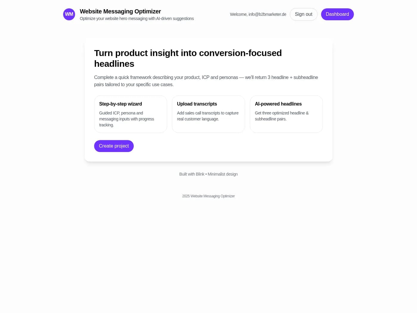 Website Messaging Optimizer