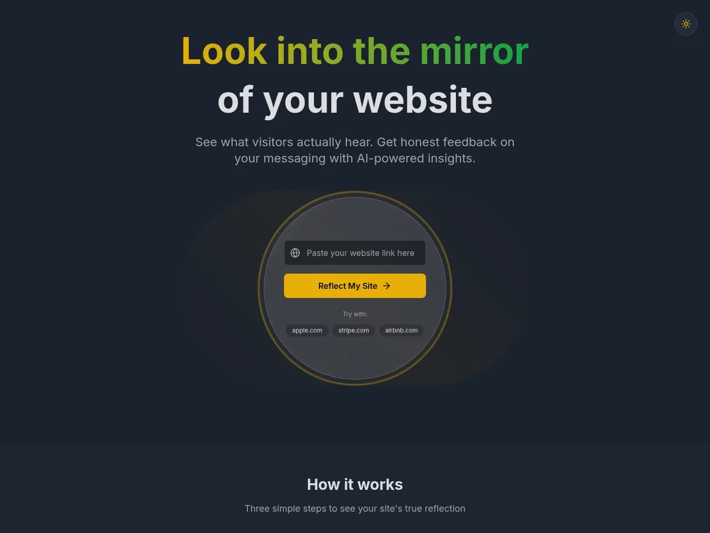 Website Reflection: Uncover Your True Website Message with AI-Powered Summaries