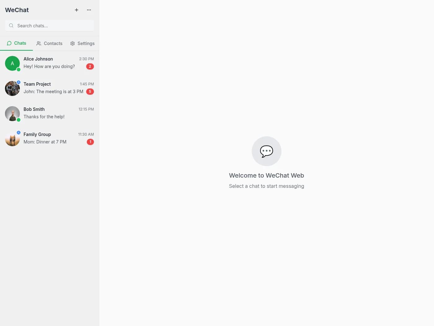 WeChat Web Clone
