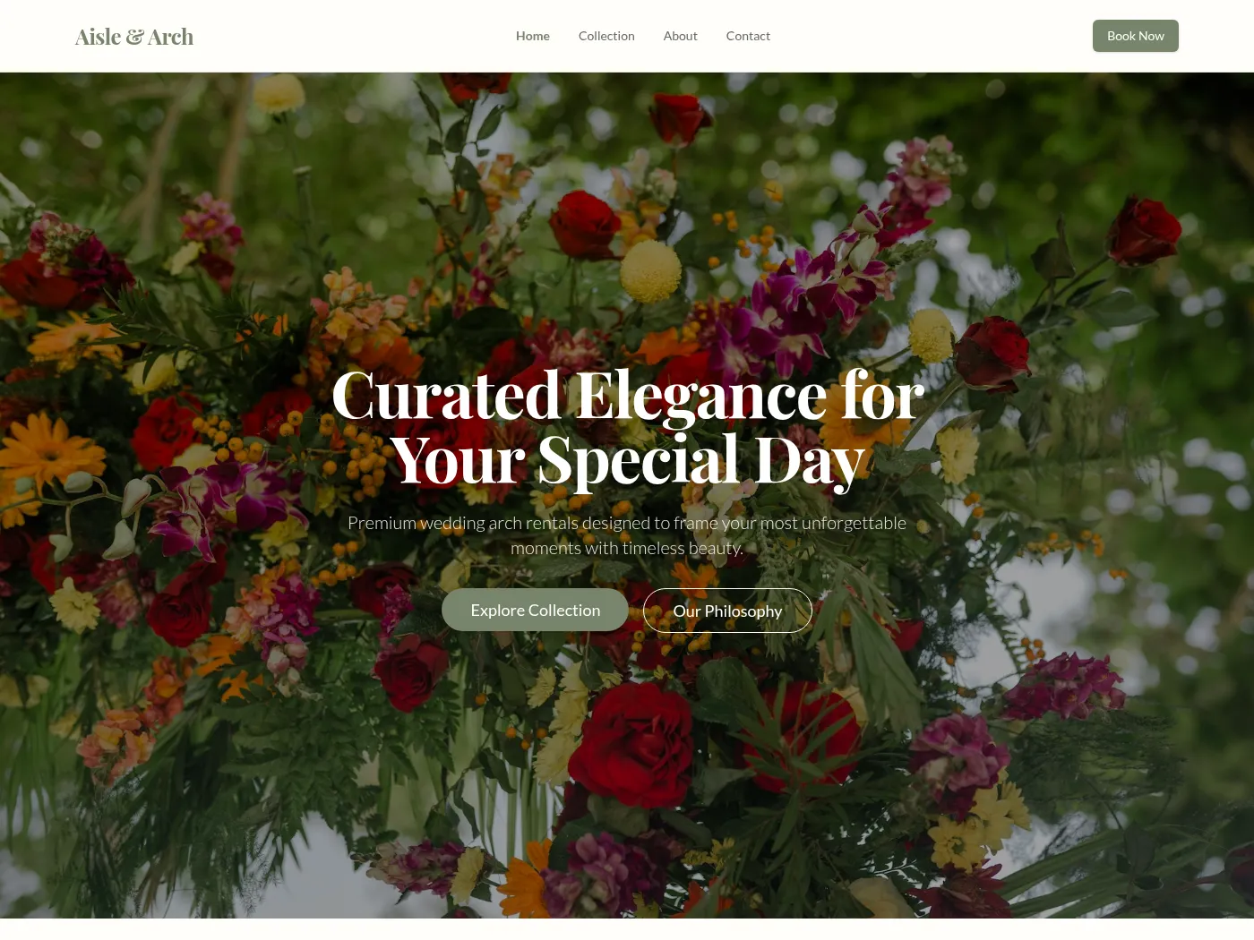 Stunning Wedding Arch Rental Website