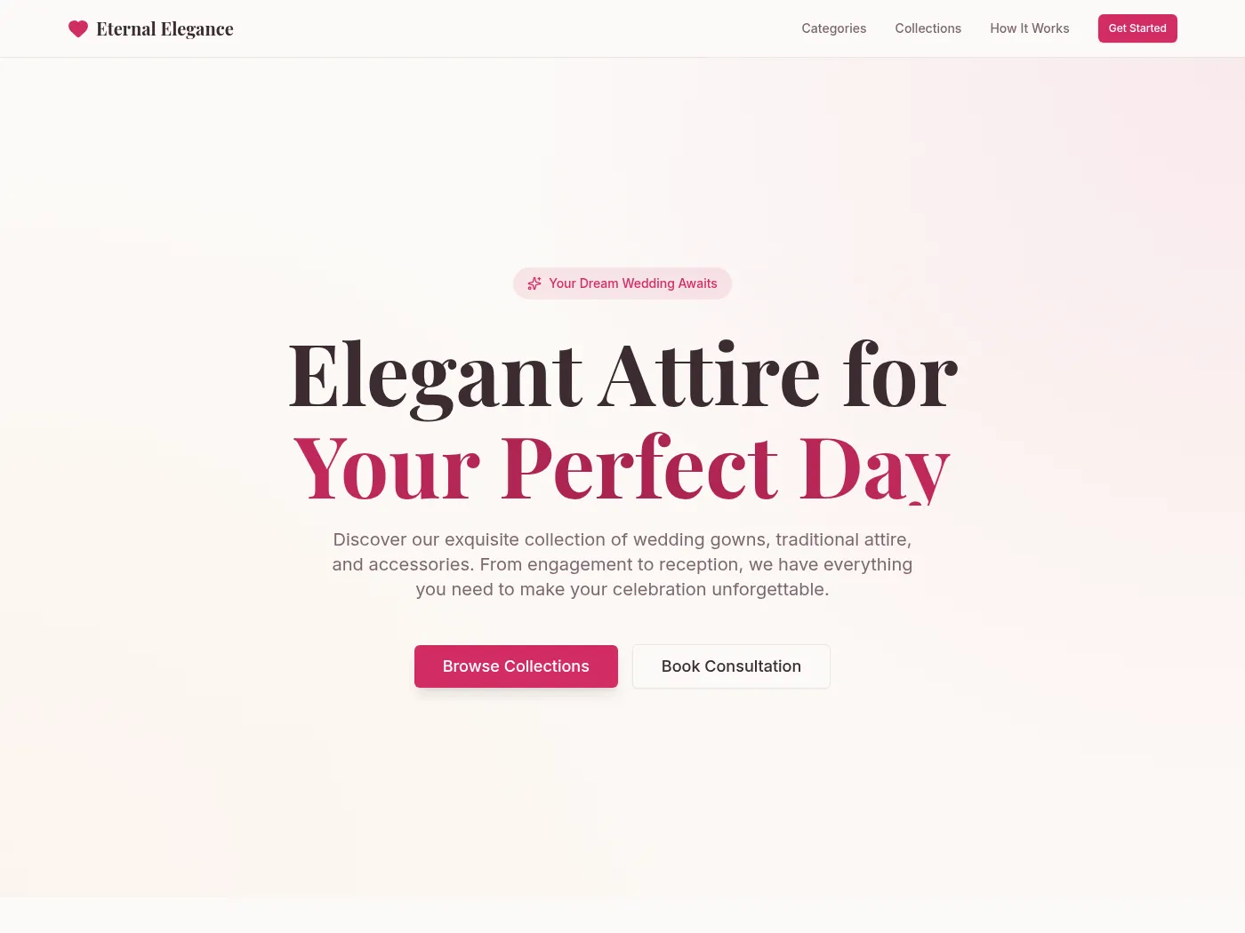 Wedding Attire & Accessories Rental Web Portal