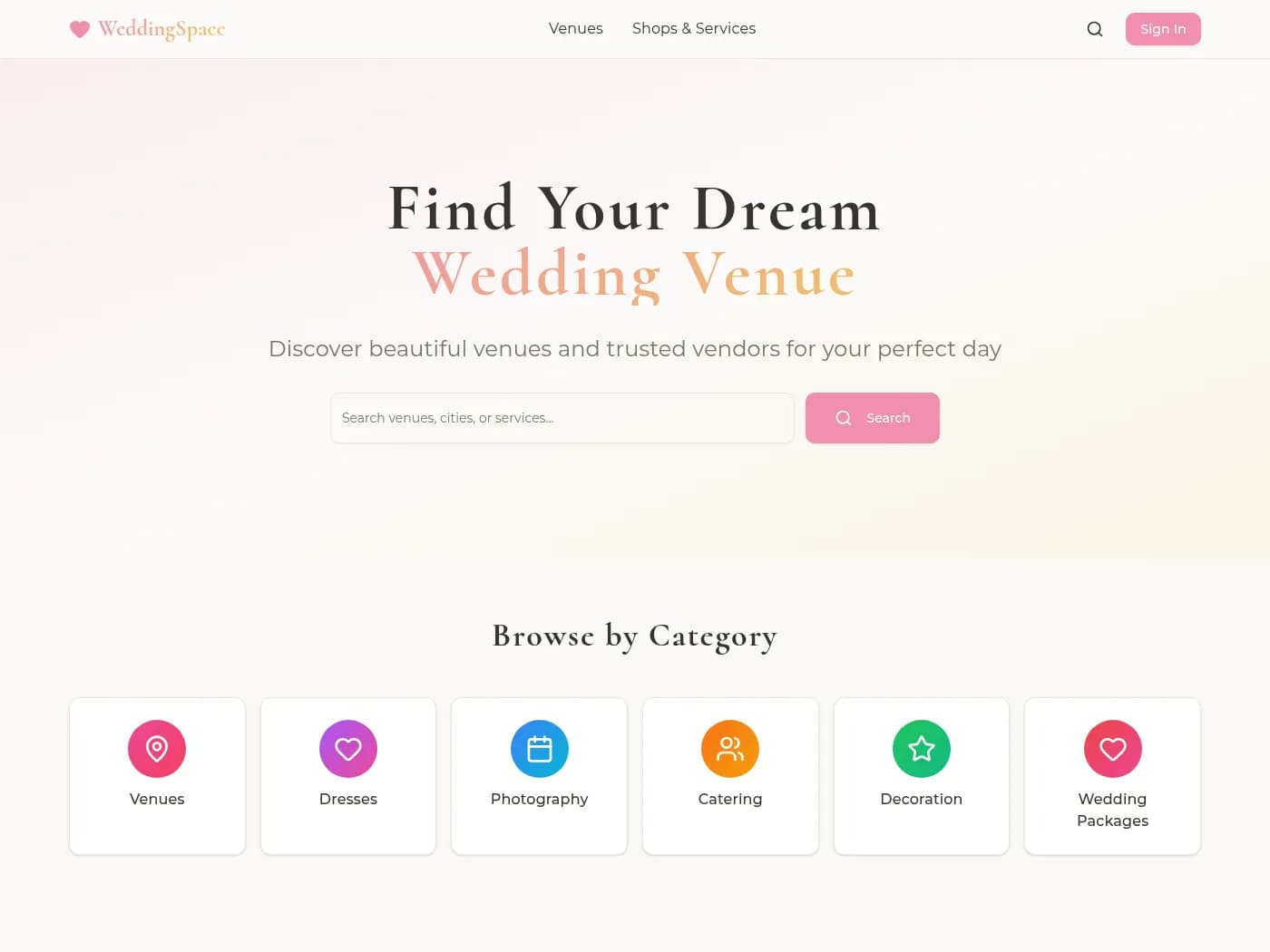 FARHA – All-in-One Wedding Venue Marketplace and Vendor Platform