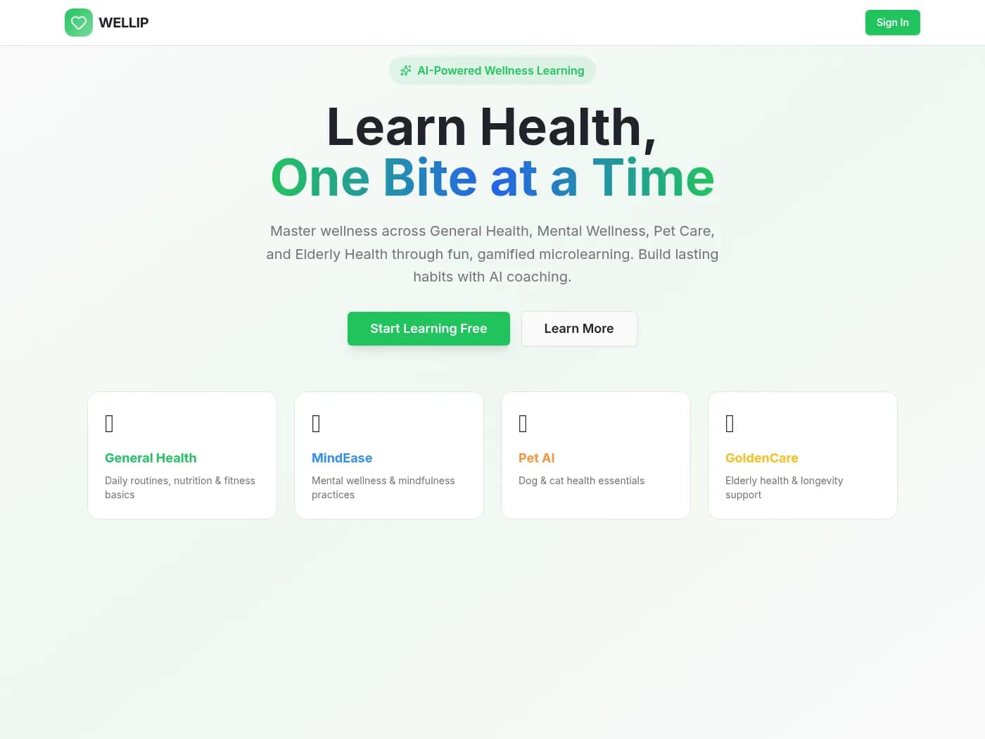 WELLIP: AI-Powered Wellness Microlearning App