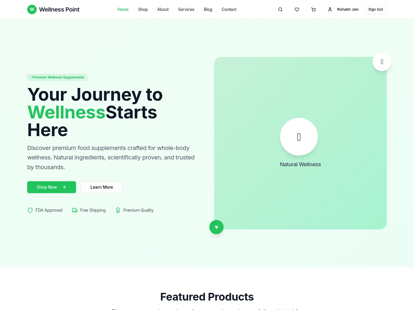 Wellness Point – Modern Wellness E-Commerce Platform
