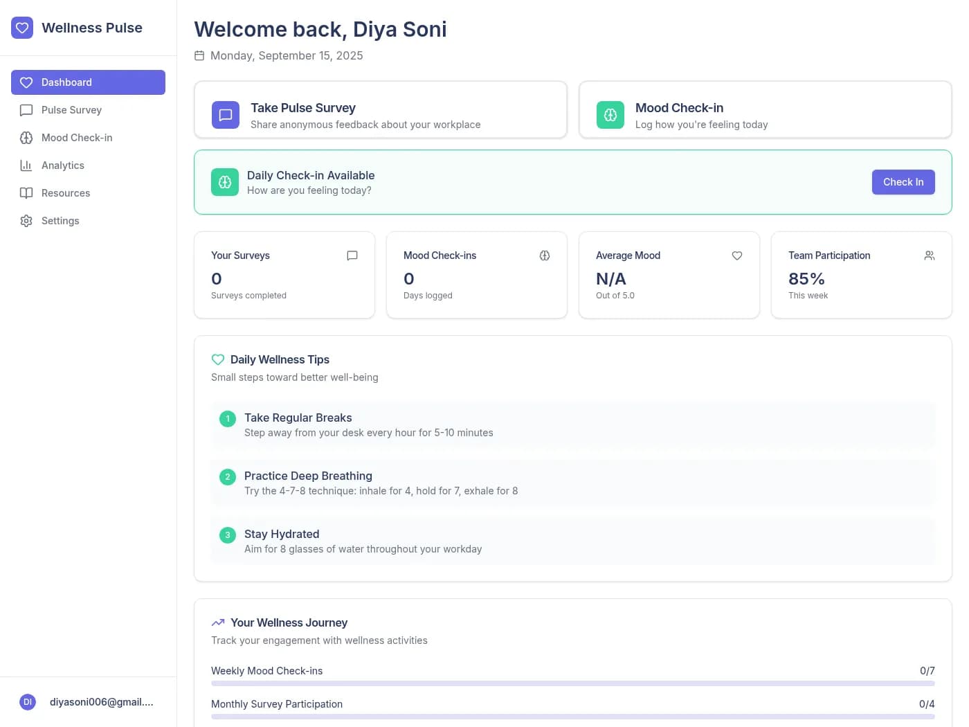 Wellness Pulse: Empathetic Workplace Well-Being Platform