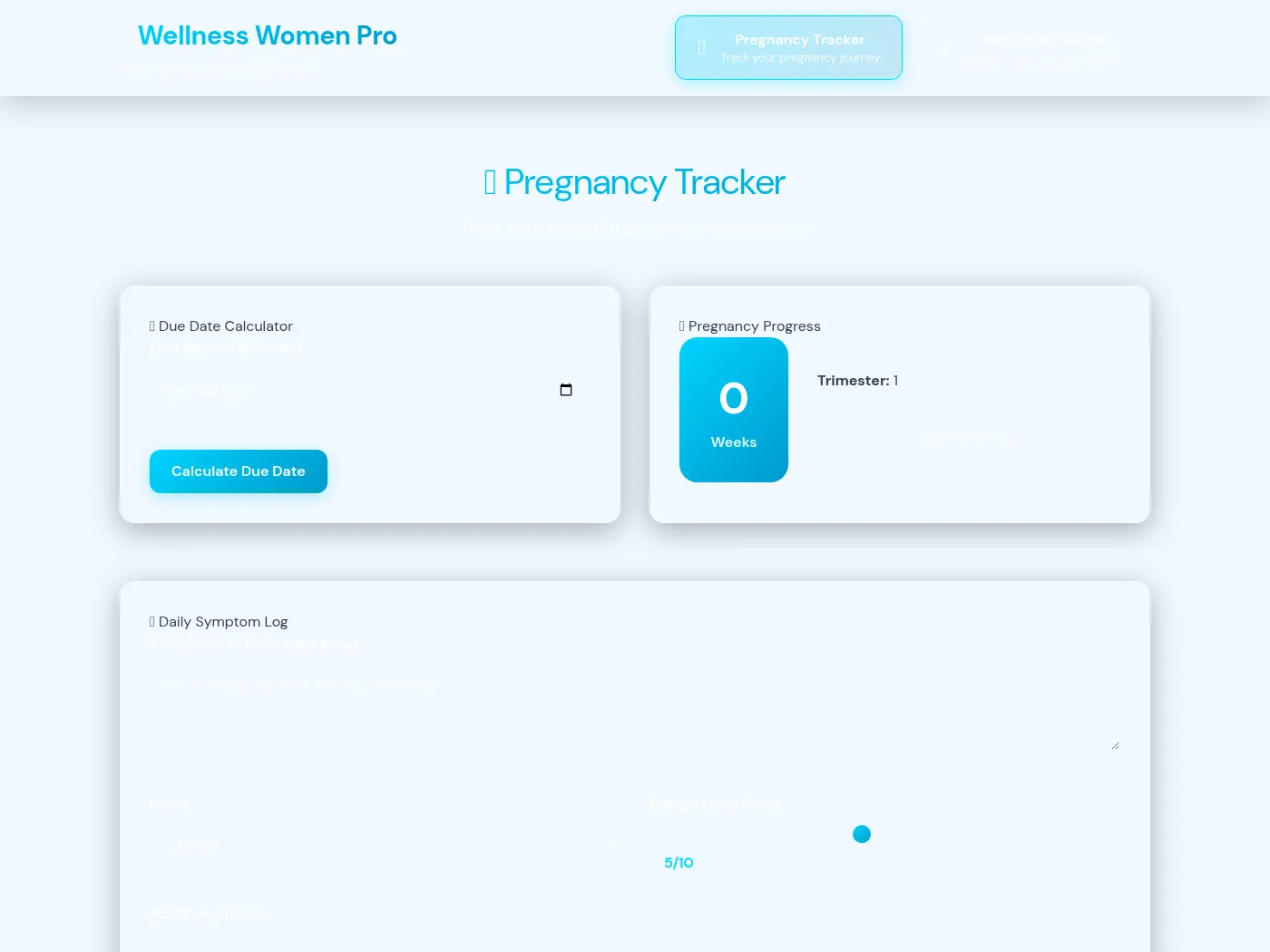 Wellness Women Pro: Pregnancy & Menstrual Tracker Pages