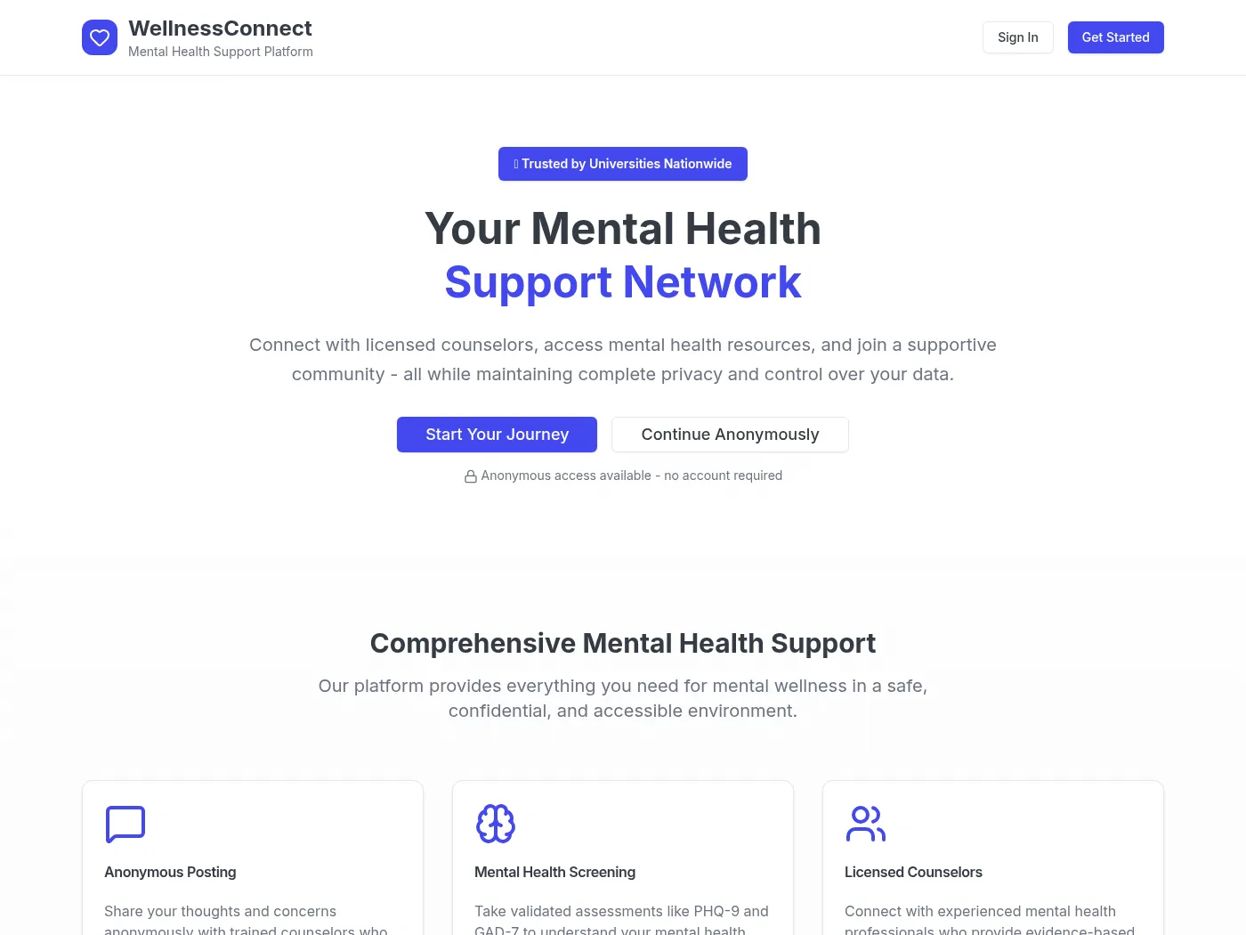 WellnessConnect Full-Stack Wellbeing Platform