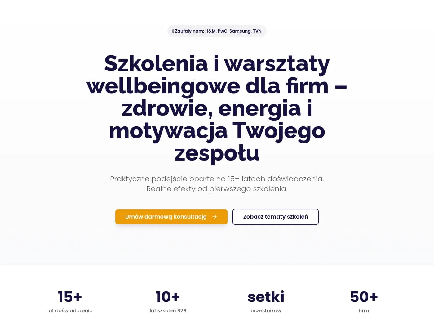 WellTalk B2B Landing Page – Strona Sprzedażowa Szkolenia i Warsztaty Wellbeingowe dla Firm