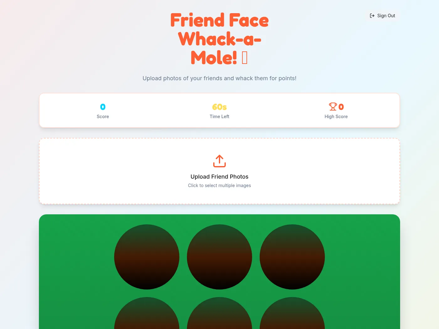 Personalized Whack-a-Mole Game with Friends' Faces