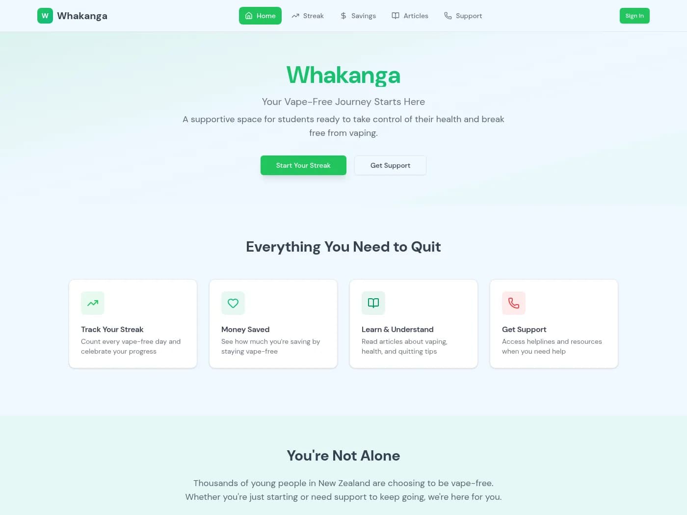 Whakangā Vape-Free Support Hub
