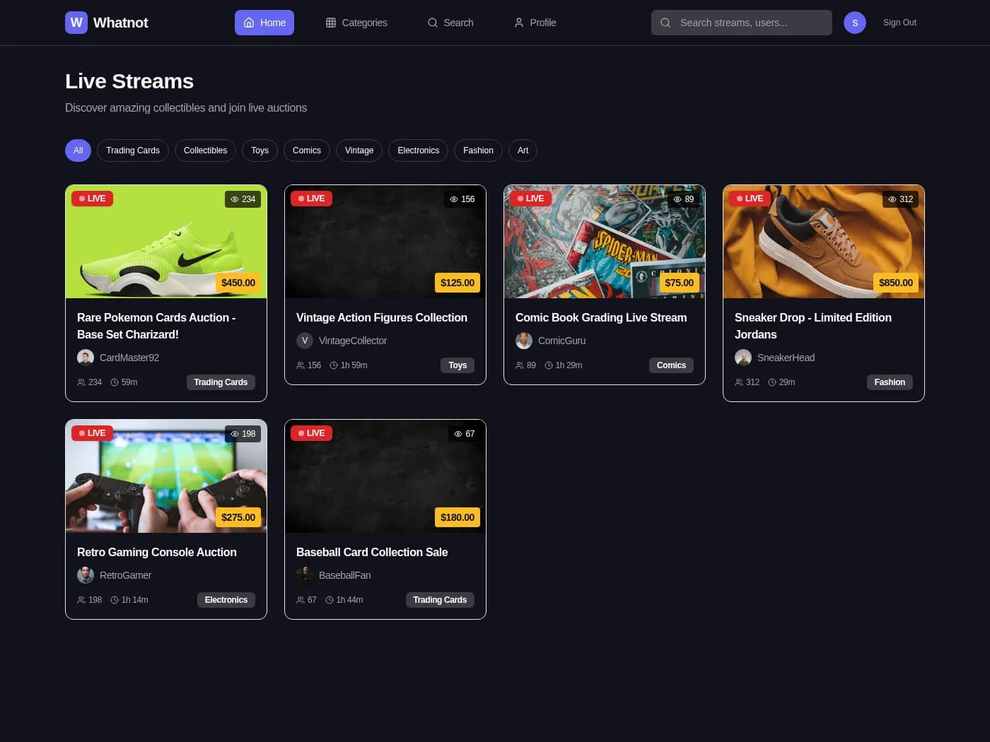 Whatnot Live Shopping Platform Clone