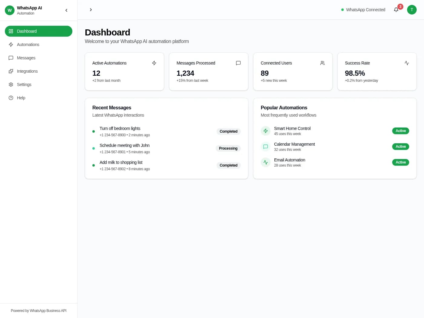 WhatsApp AI Automation Platform