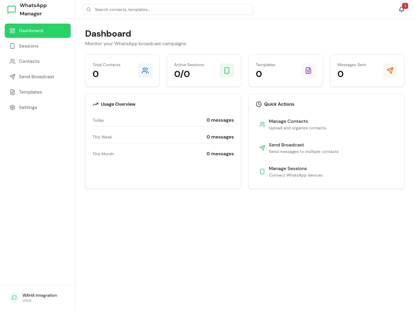 WhatsApp Broadcast Manager Web App