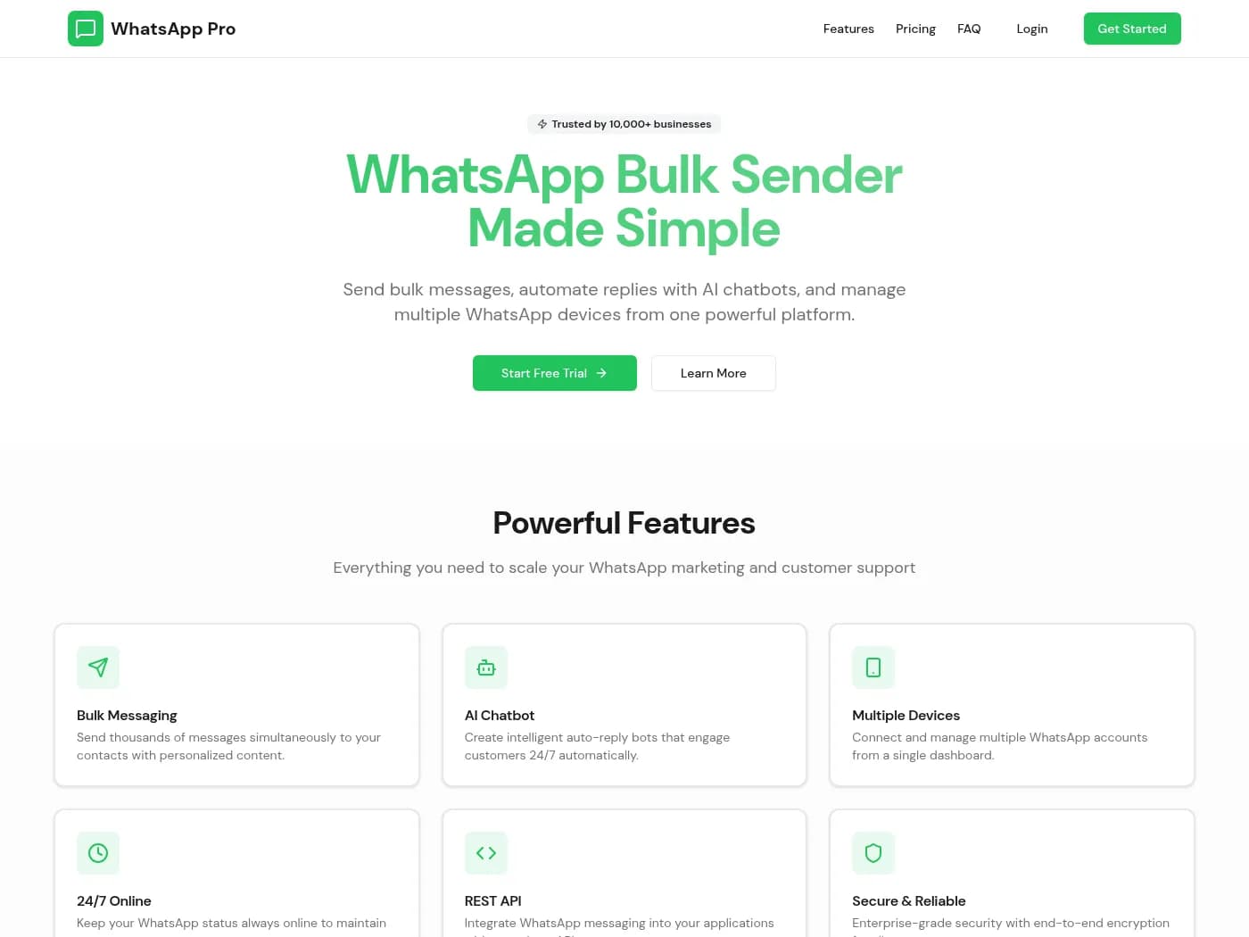 WhatsApp Bulk Sender SaaS Frontend