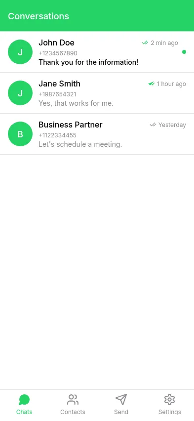 WhatsApp Business API Client Mobile App