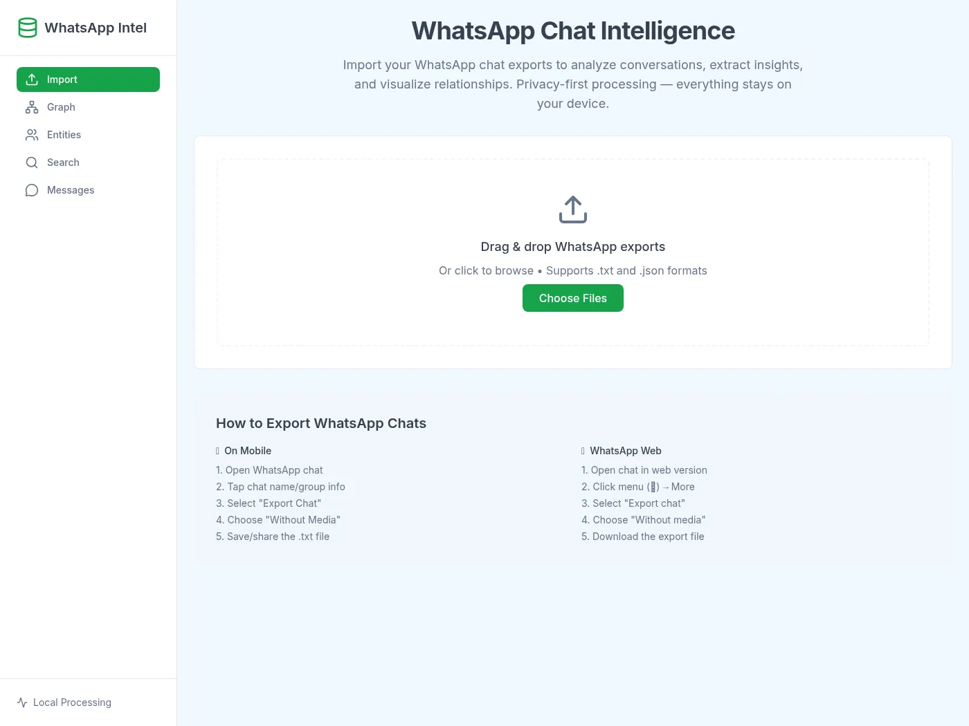 WhatsApp Chat Intelligence & Mindmap Platform