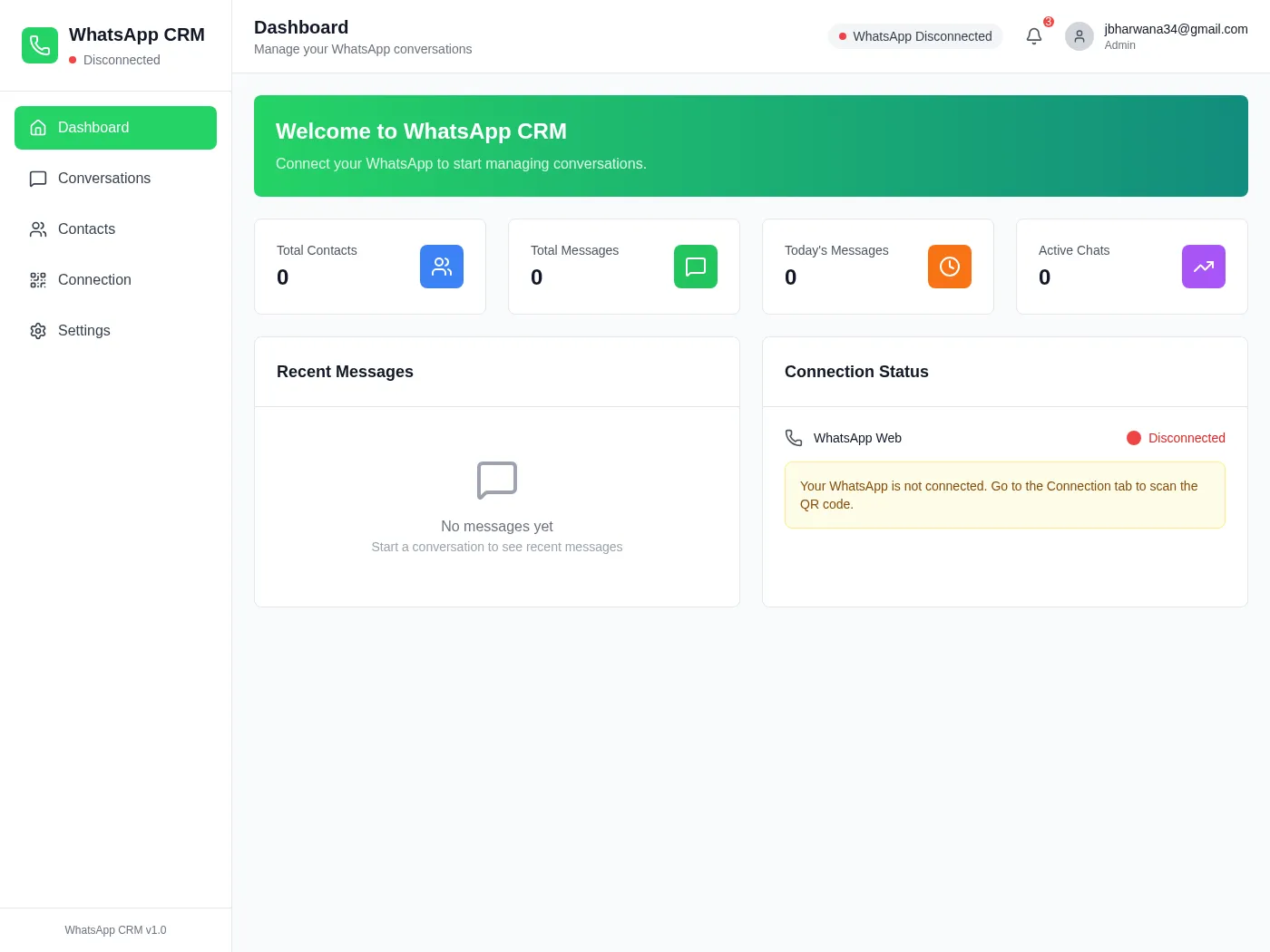 WhatsApp CRM Web Application