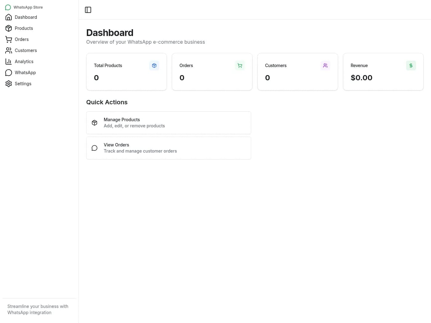 WhatsApp E-commerce Platform