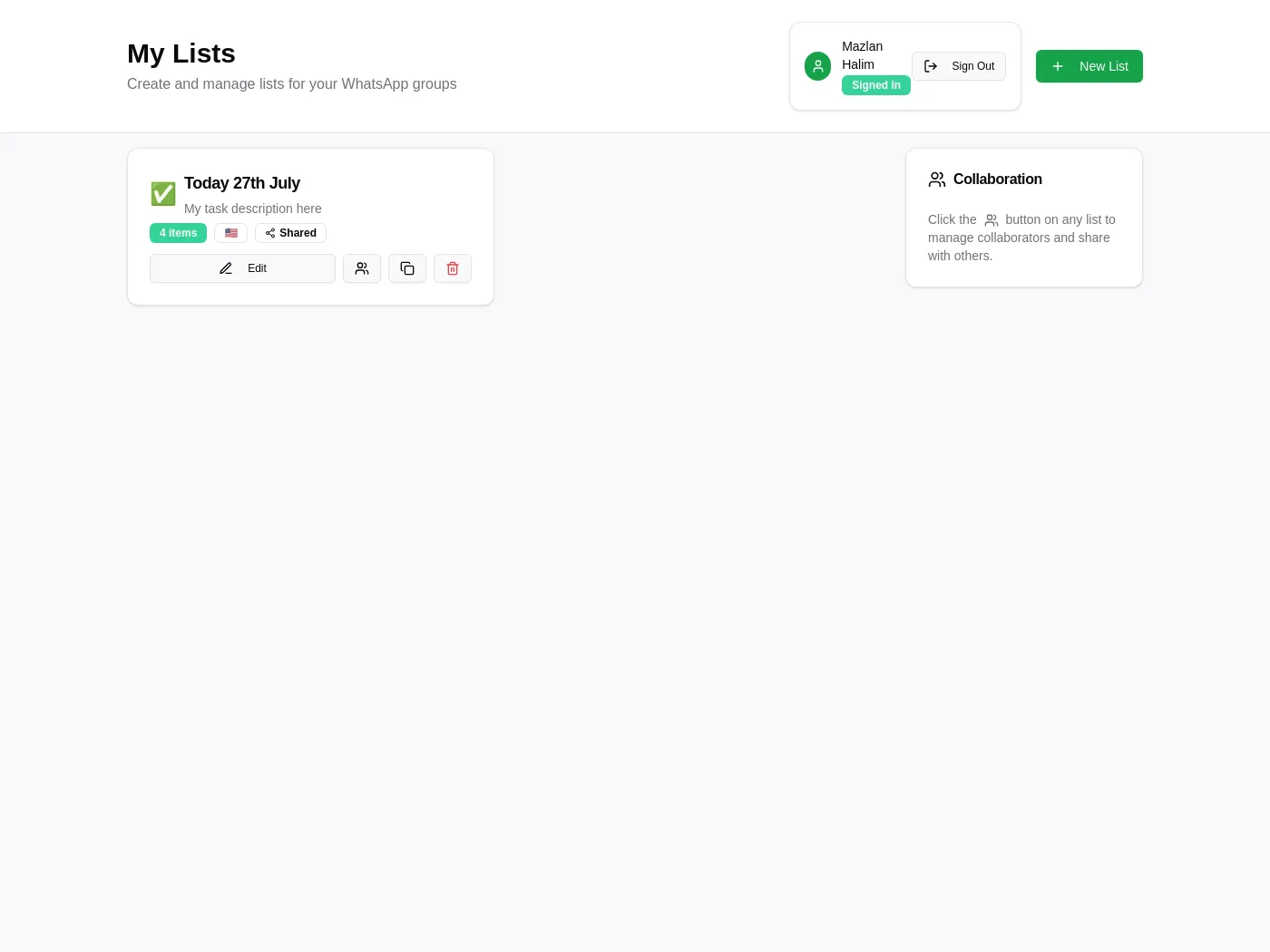 WhatsApp Group List Manager