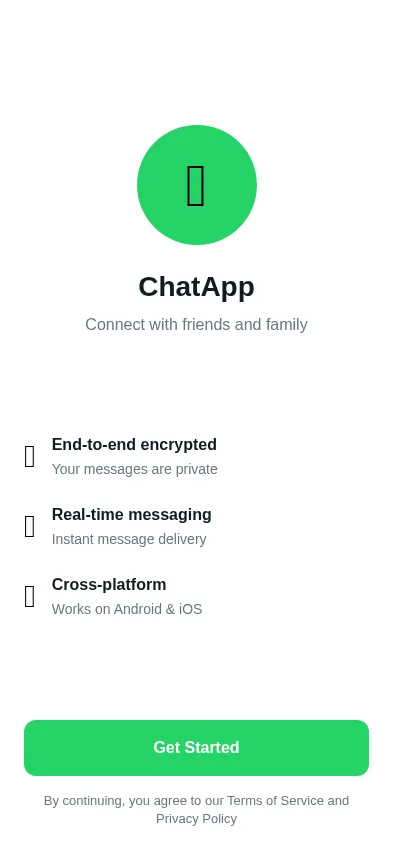 Modern WhatsApp-Style Messaging Mobile App
