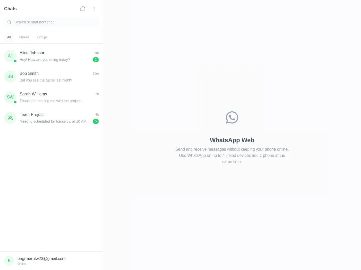 WhatsApp Web Clone with Next.js & TypeScript