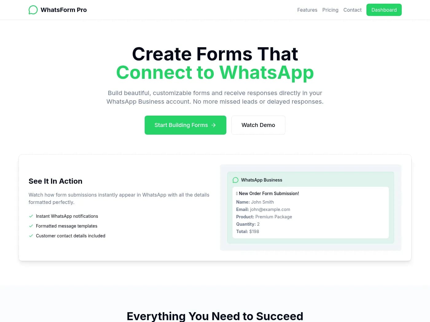 WhatsForm Pro: WhatsApp-Integrated Form Builder SaaS