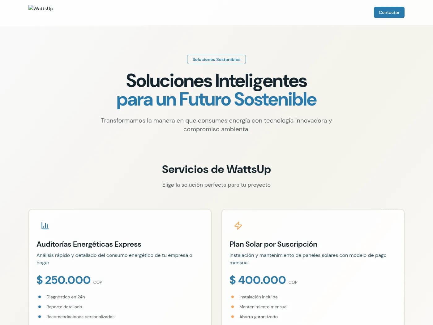 WhattUp Eco-Friendly Services Web Catalogue