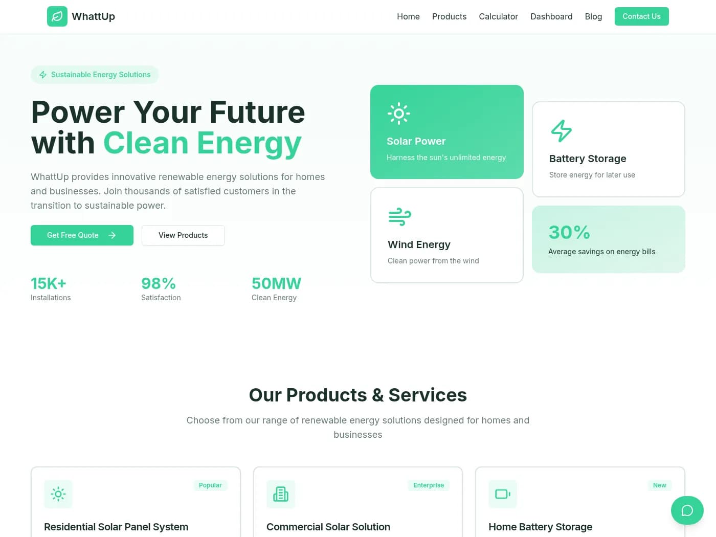 WhattUp Renewable Energy Web Portal