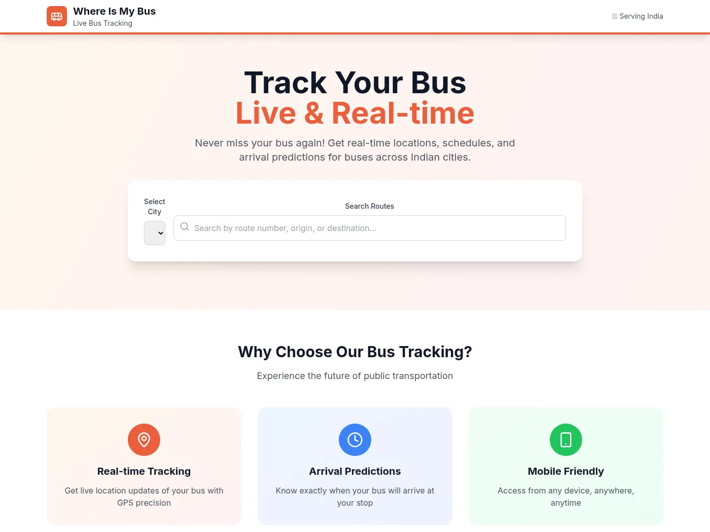 Where Is My Bus - Live Bus Tracking for Indian Cities