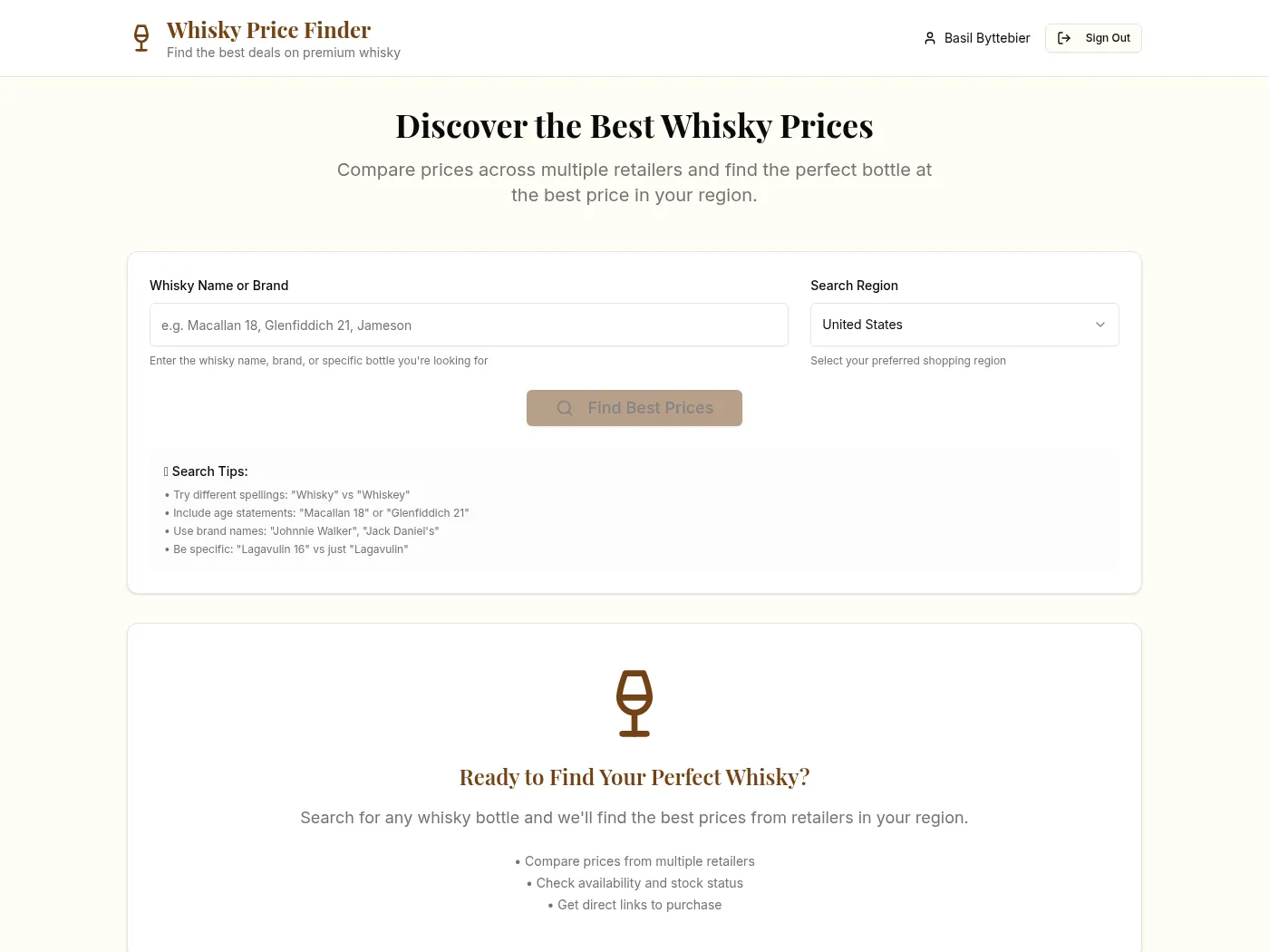 Whisky Price Finder & Comparator