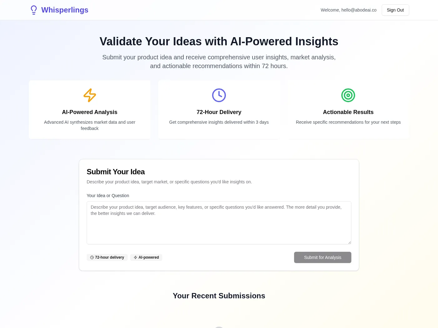 Whisperlings: AI-Powered MVP App for Rapid User Insights