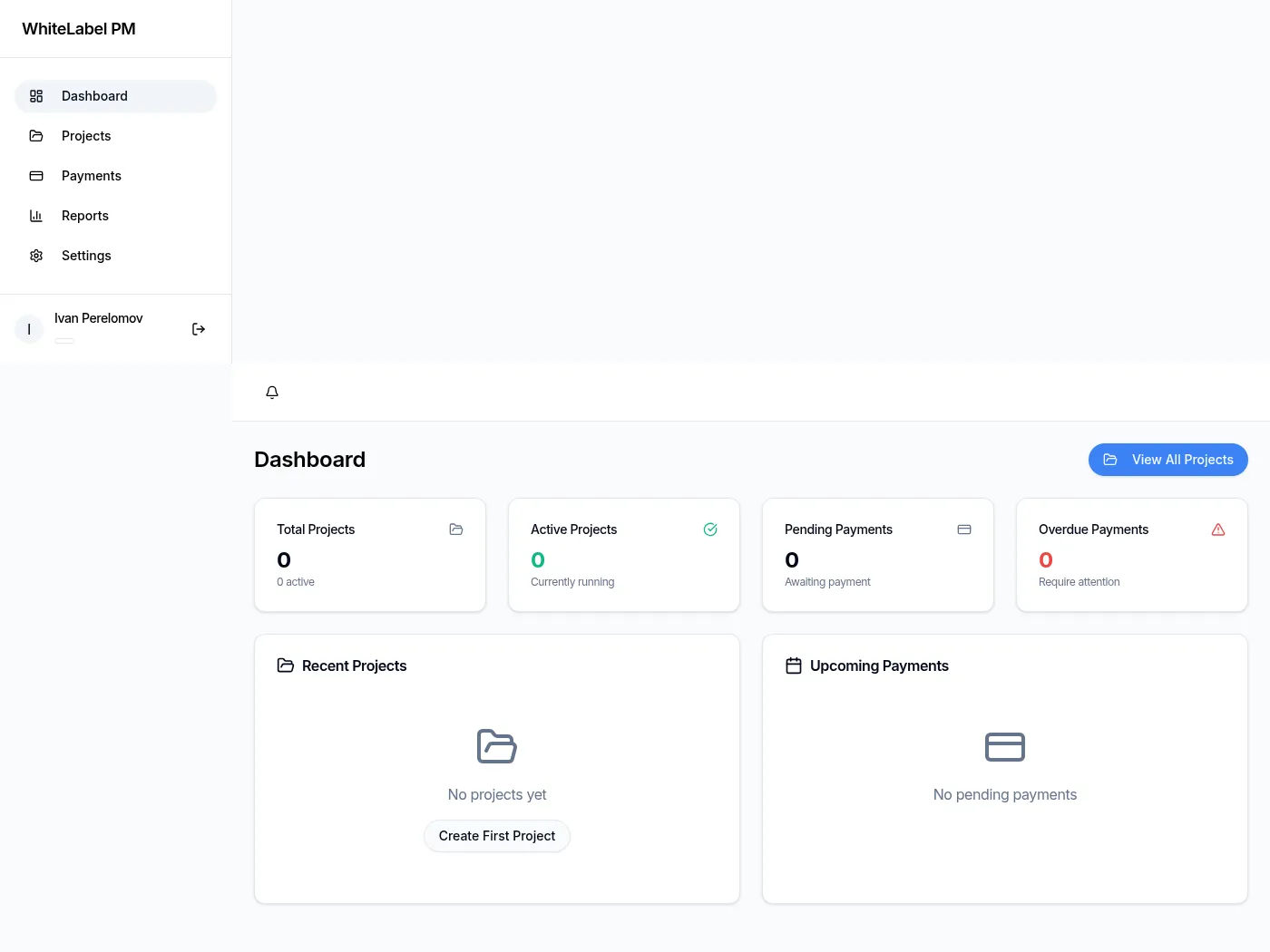 WhiteLabel Project Management Web Application