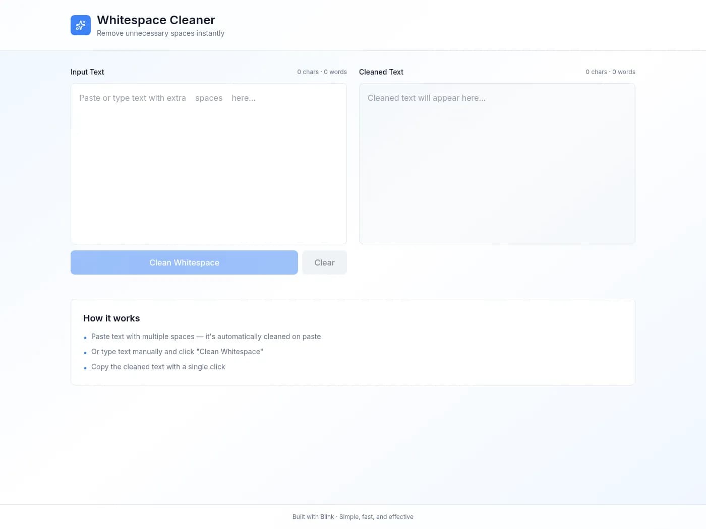 Whitespace Cleaner Chat Tool